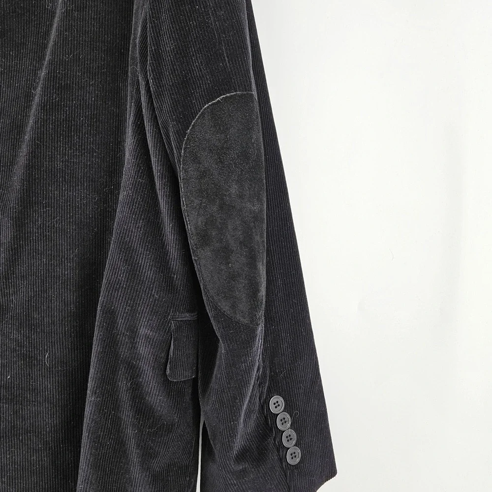 Suits & Blazers | Adolofo Black Corduroy Blazer Jacket Sport Coat Elbow ...